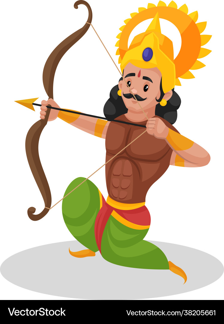Arjuna cartoon character Royalty Free Vector Image