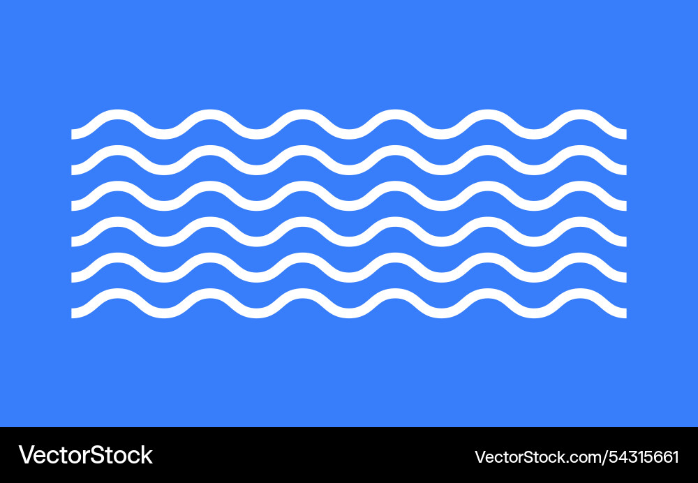 Blue Wave Icon - Editable Stroke Royalty Free Vector Image