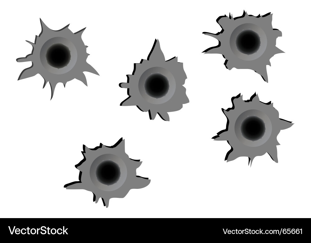Bullet holes Royalty Free Vector Image - VectorStock