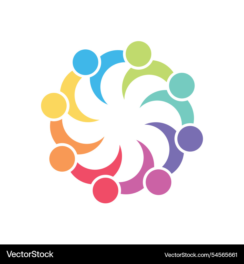 Colorful of unity and community logo Royalty Free Vector