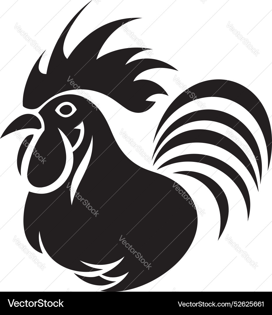 Crested crew roster chicken emblem in graphics Vector Image
