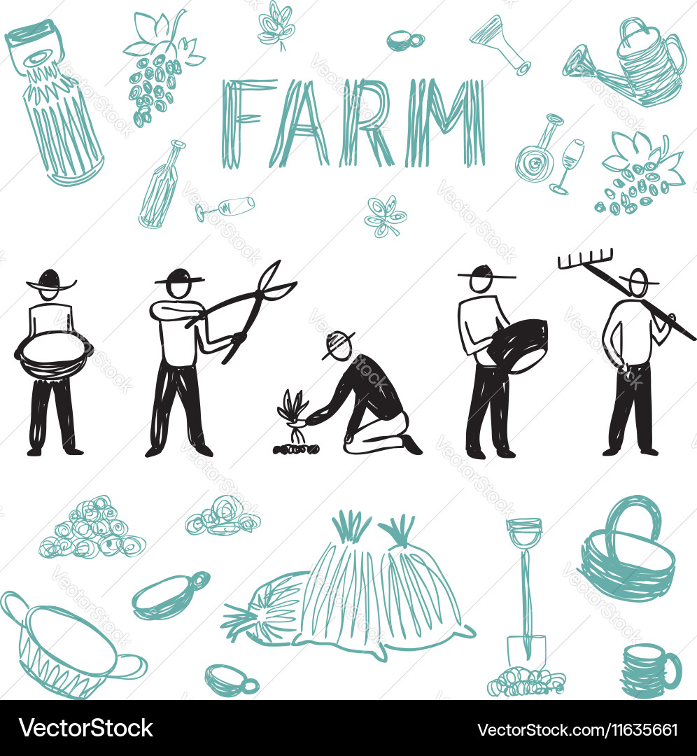 Farm set 4 Royalty Free Vector Image - VectorStock