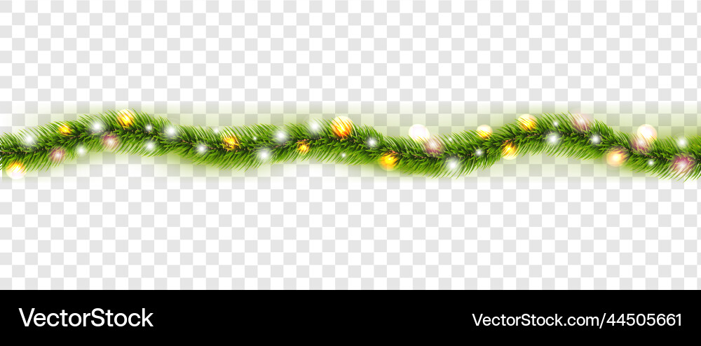 Fir tree garland with ligts Royalty Free Vector Image