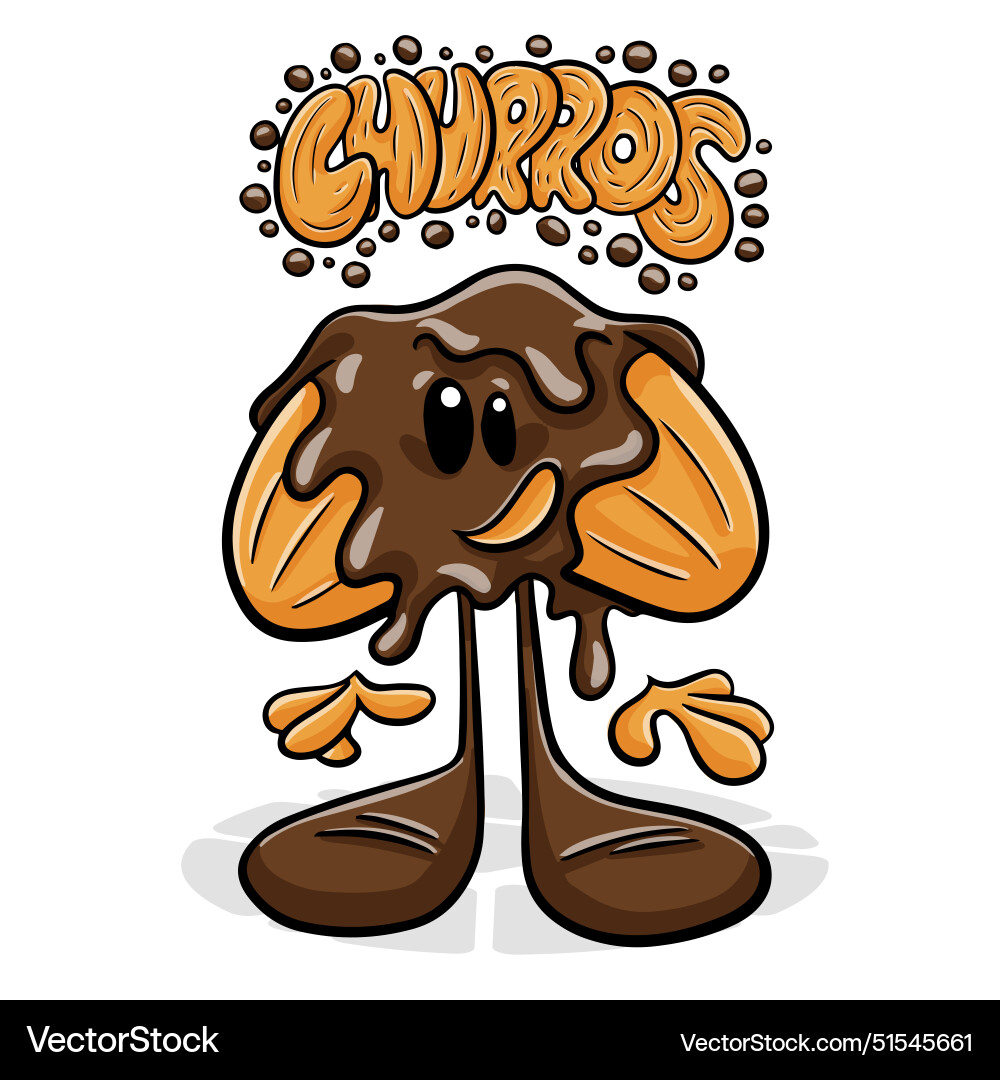 Funny Cartoon Churro Character Royalty Free Vector Image