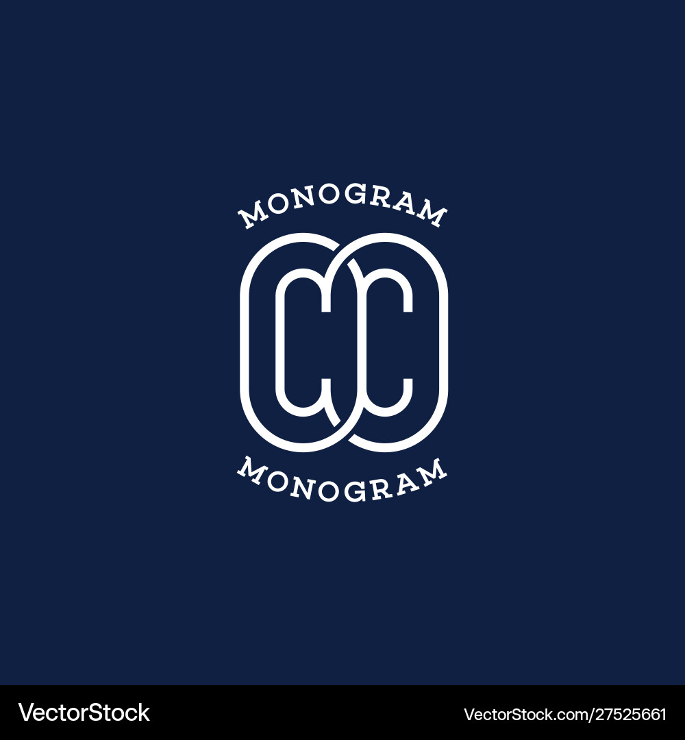 Monogram cc Royalty Free Vector Image - VectorStock