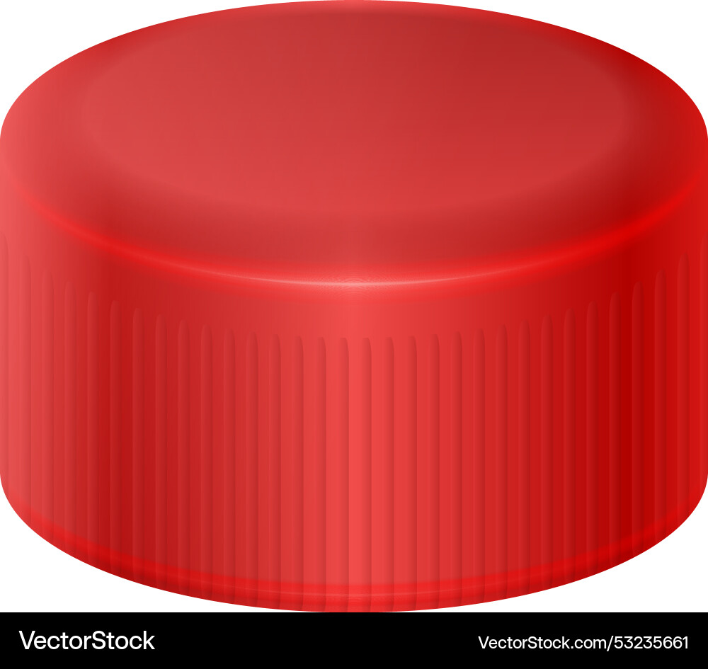Red plastic lid mockup realistic round cap Vector Image