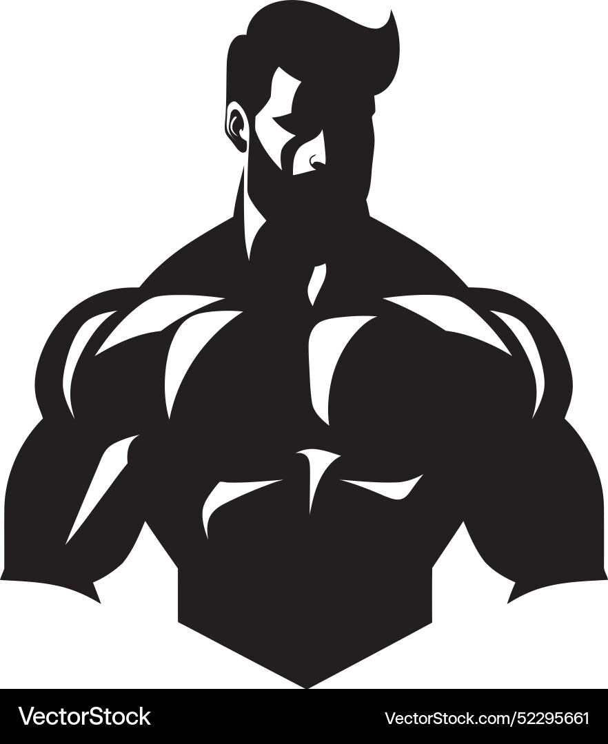 Silhouette strength bold bodybuilder stylemuscle Vector Image