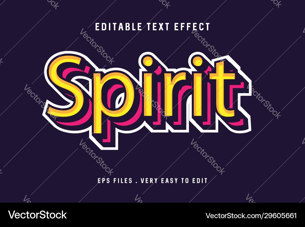 Spirit text effect premium eps Royalty Free Vector Image