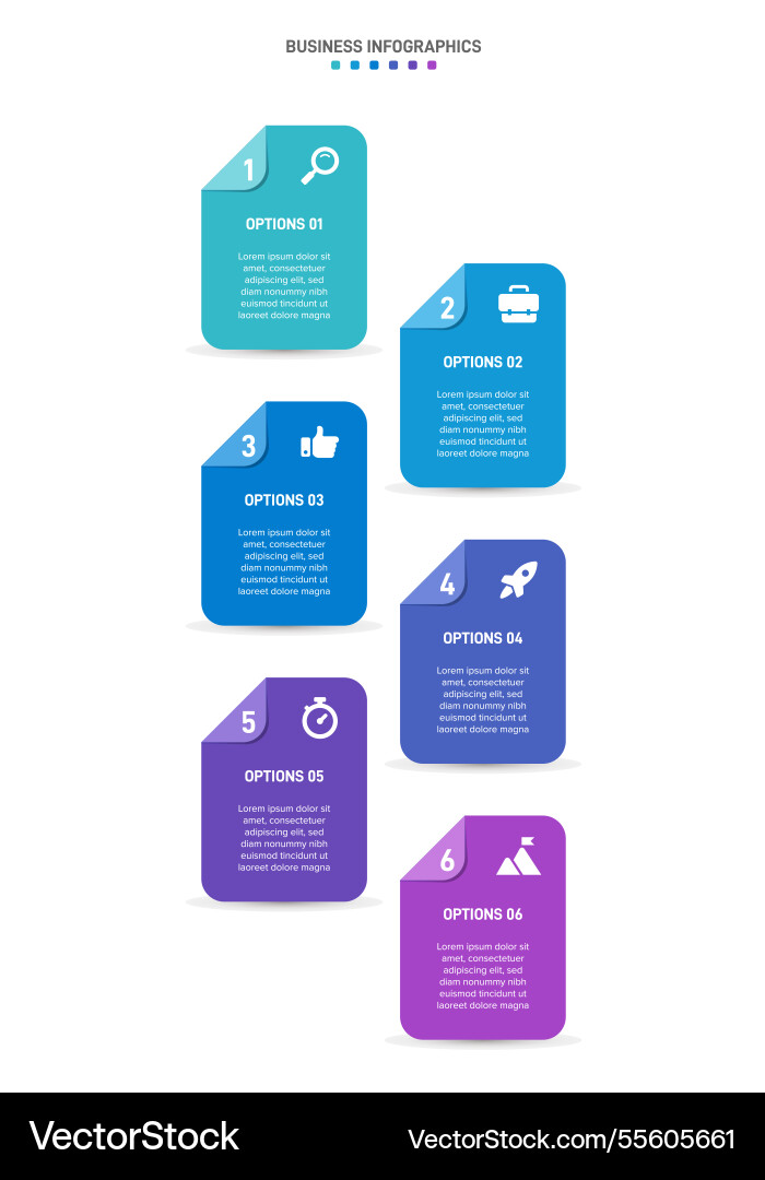 Vertical progress bar featuring 6 arrow-shaped Vector Image