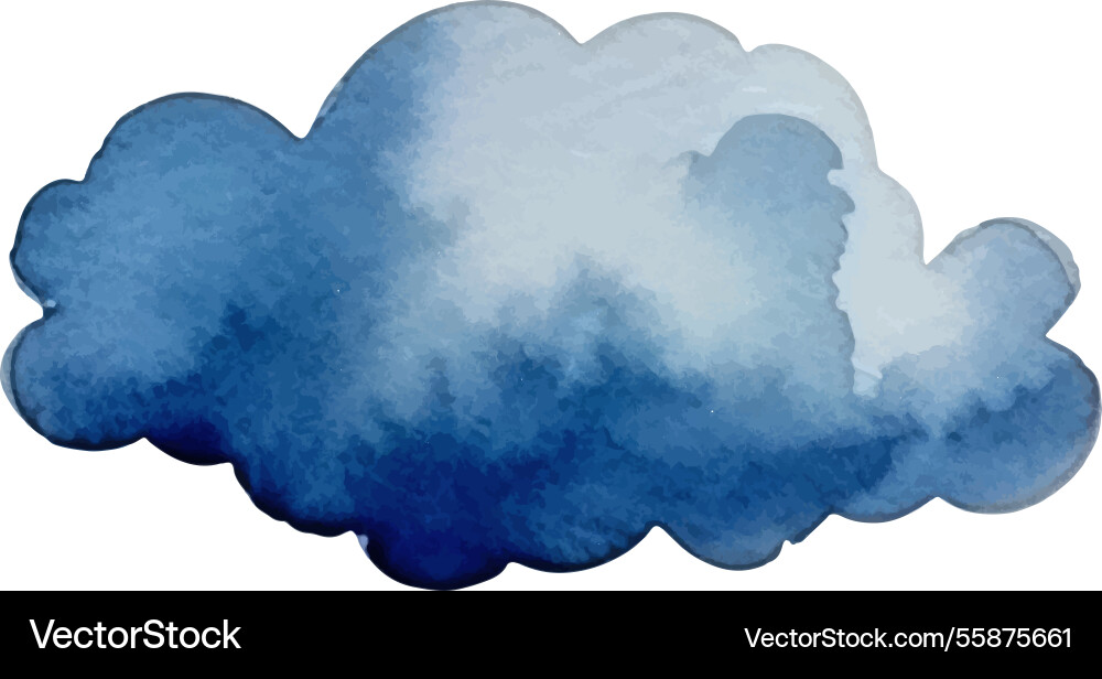 Watercolor painted cloud hand drawn design Vector Image
