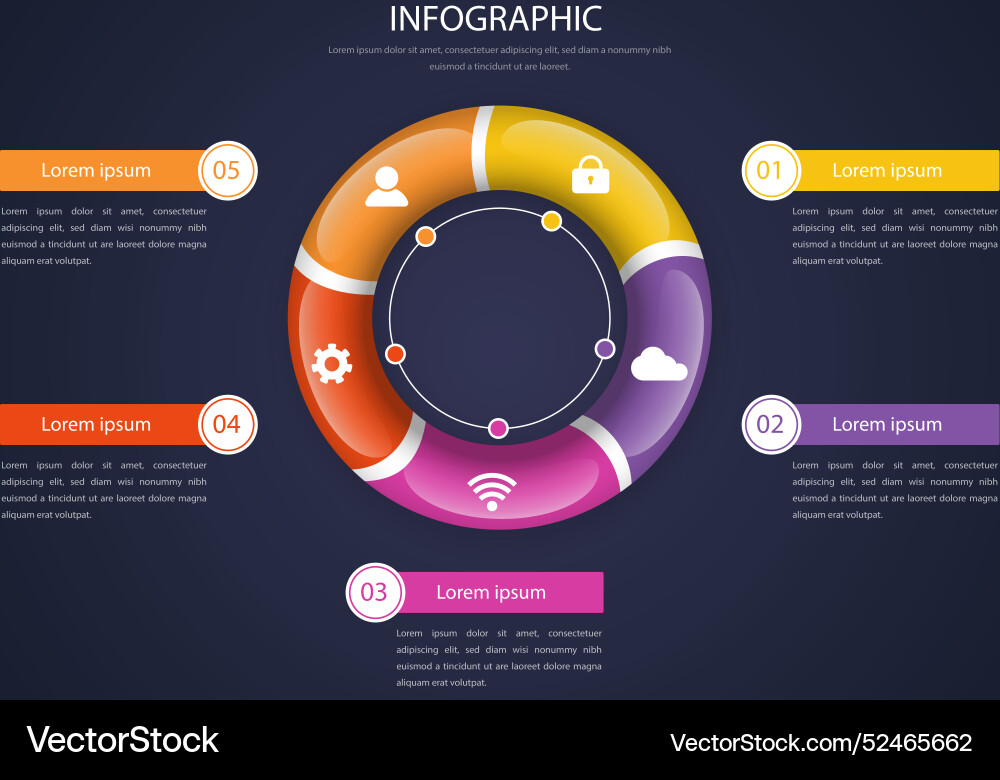 3d ring infographic concept Royalty Free Vector Image