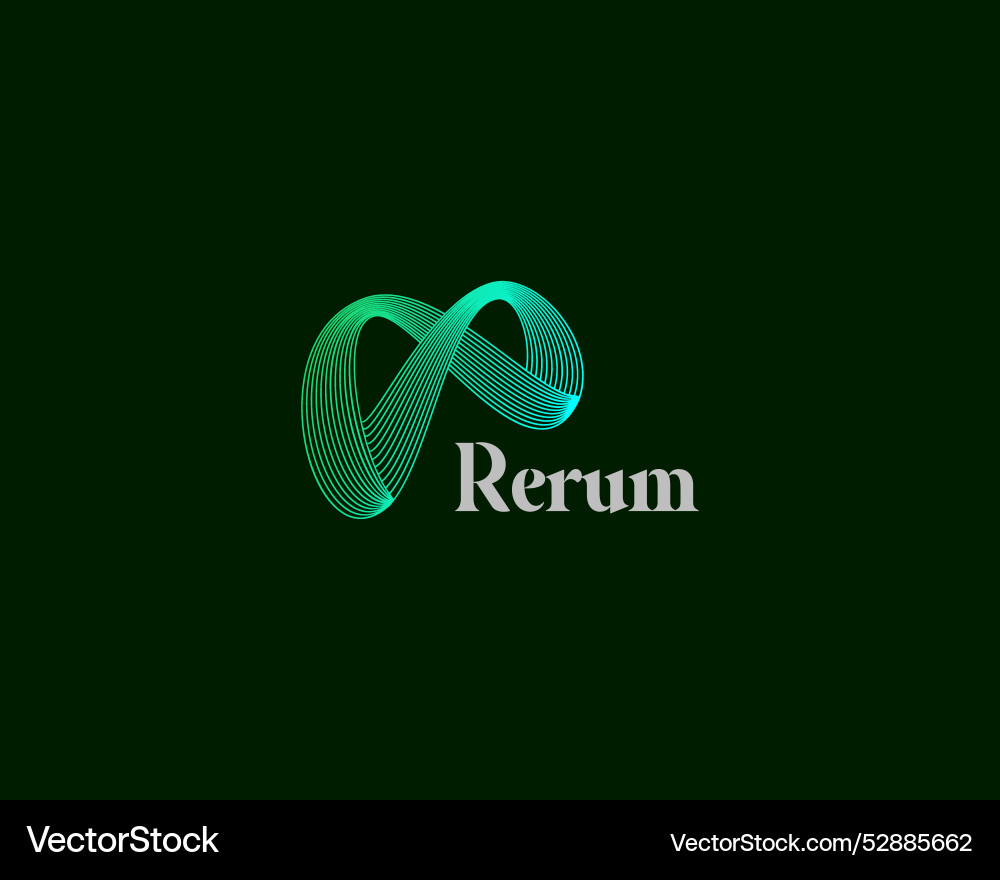 Abstract infinity logo creative wave Royalty Free Vector