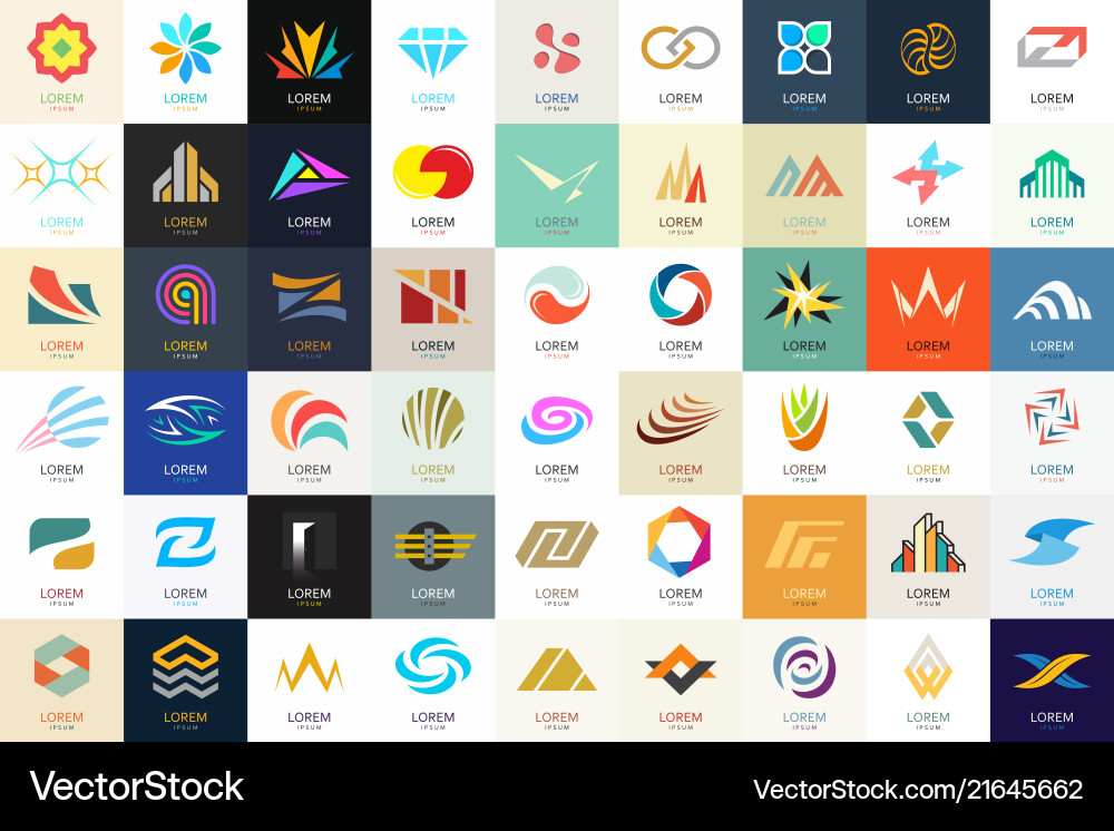 Abstract logos collection Royalty Free Vector Image