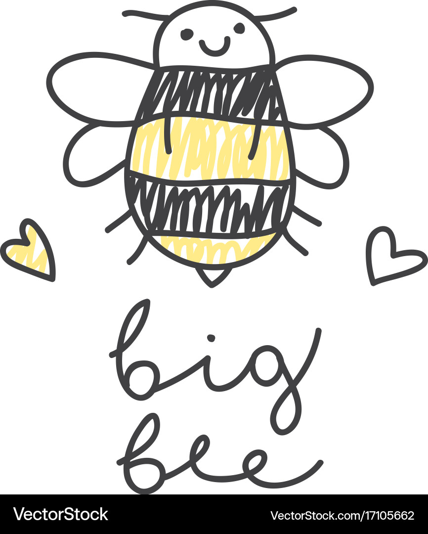 Big bee logo Royalty Free Vector Image - VectorStock