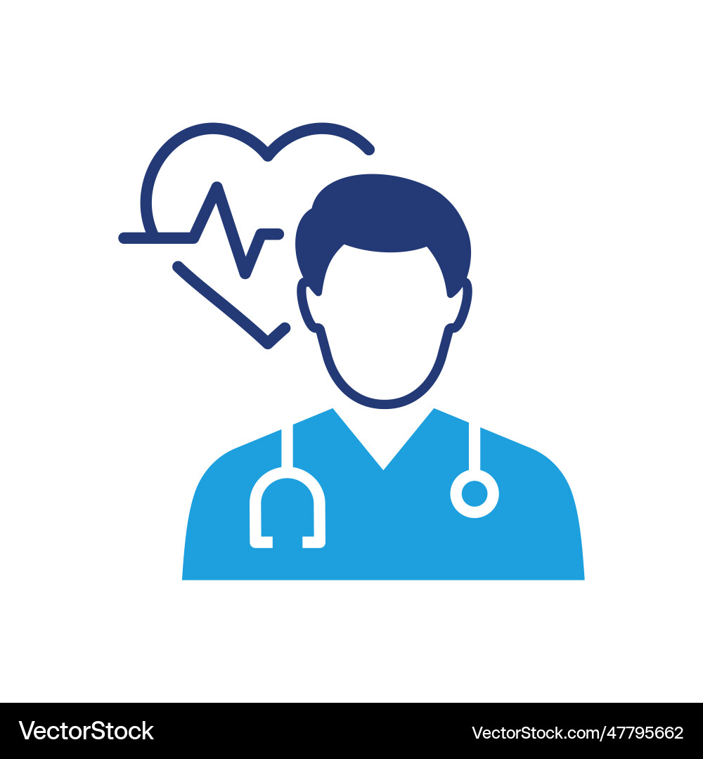 Cardiologist icon isolated Royalty Free Vector Image
