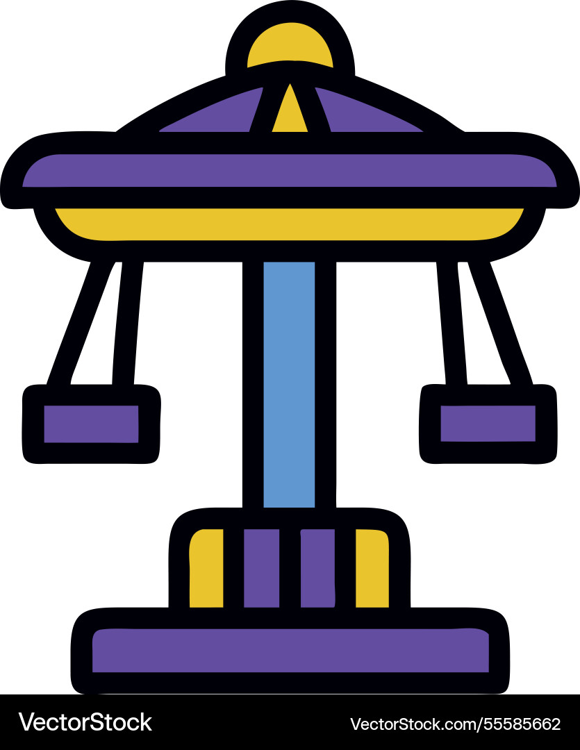 Carnival swing ride icon Royalty Free Vector Image