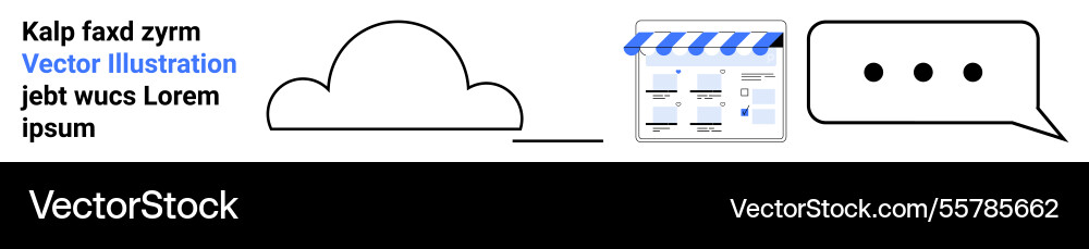 Cloud storage online shop and communication Vector Image