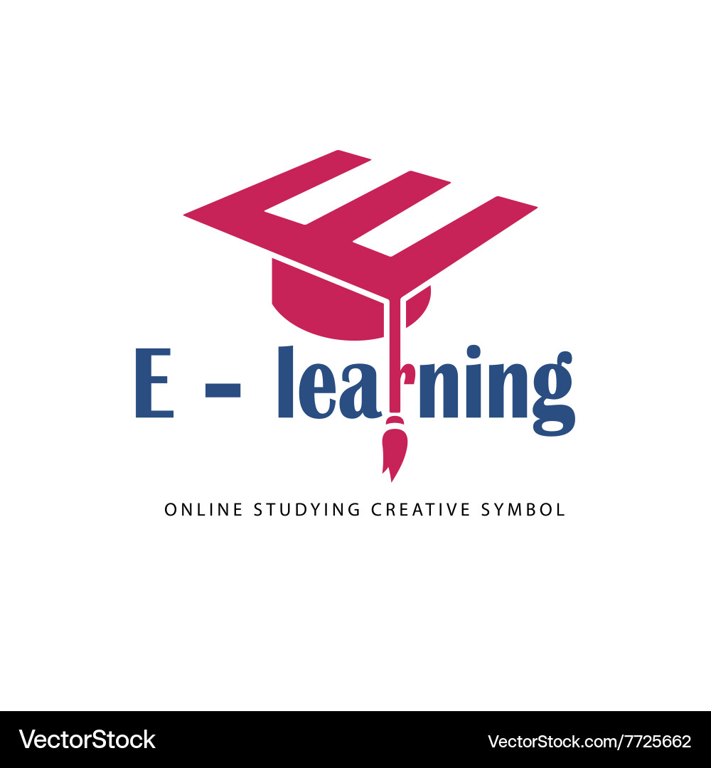 E learning logo template Royalty Free Vector Image
