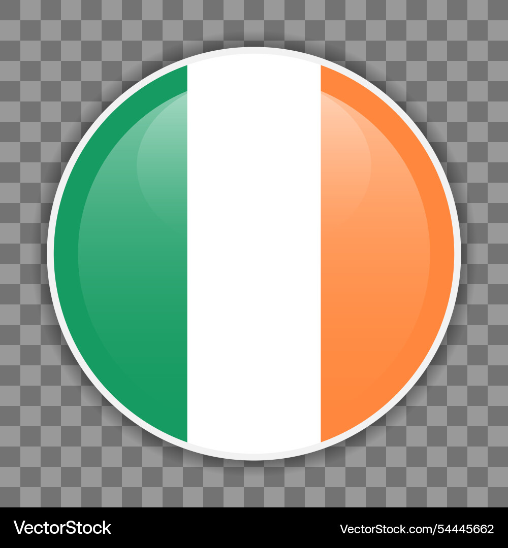 Irish flag icon for mobile apps ui or web design Vector Image