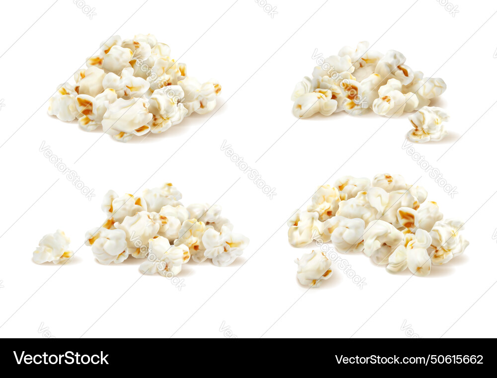 Popcorn stacks tempting mound of golden pop corn Vector Image