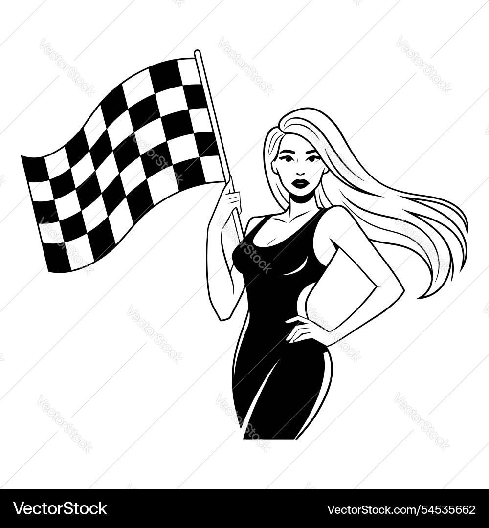 Checkerboard Racing Clip Art Racing Car With Flags Clip Art Image