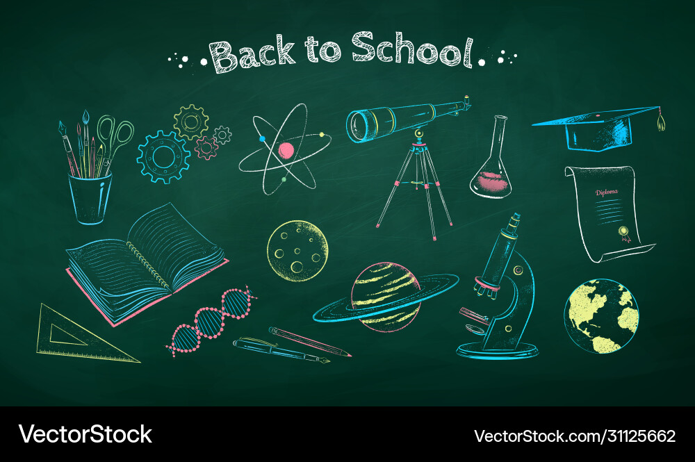Set science objects Royalty Free Vector Image - VectorStock