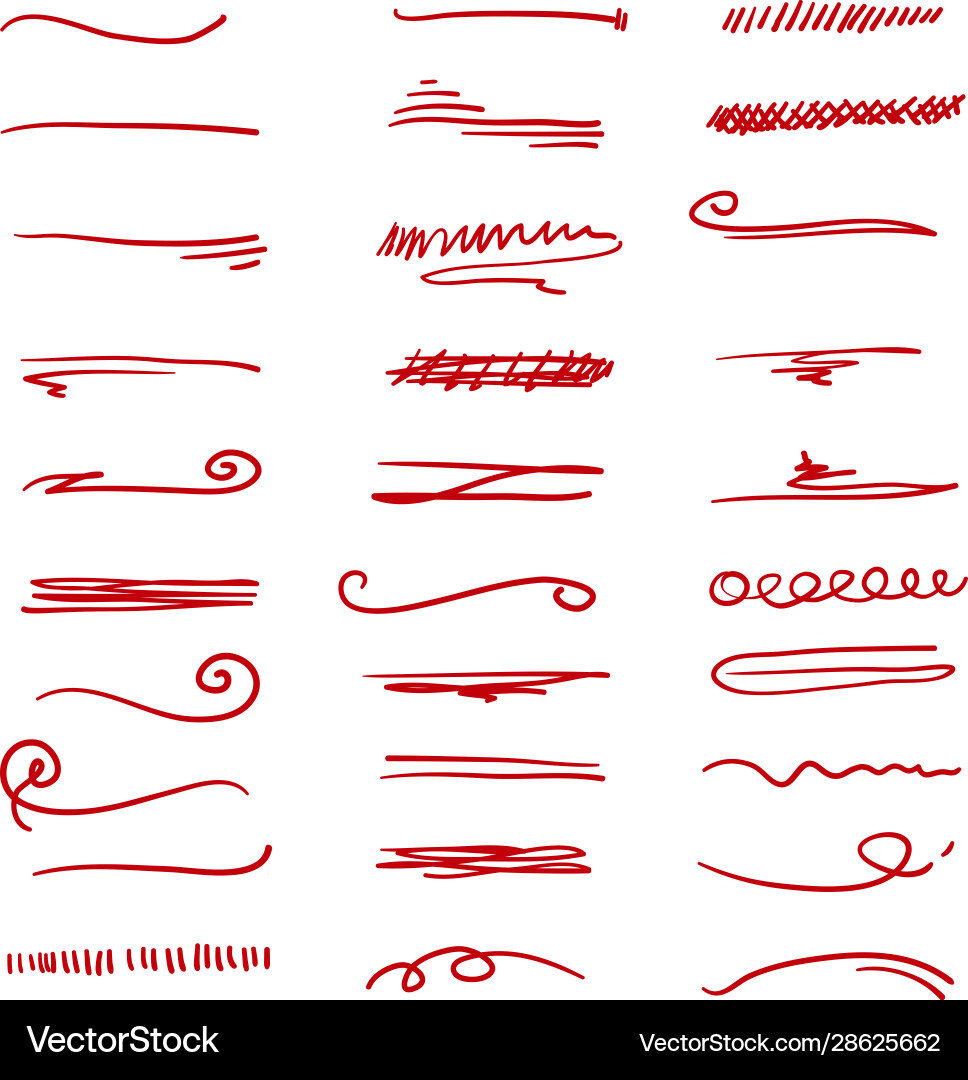 Sketch underlines crosshatch pen brush lines Vector Image