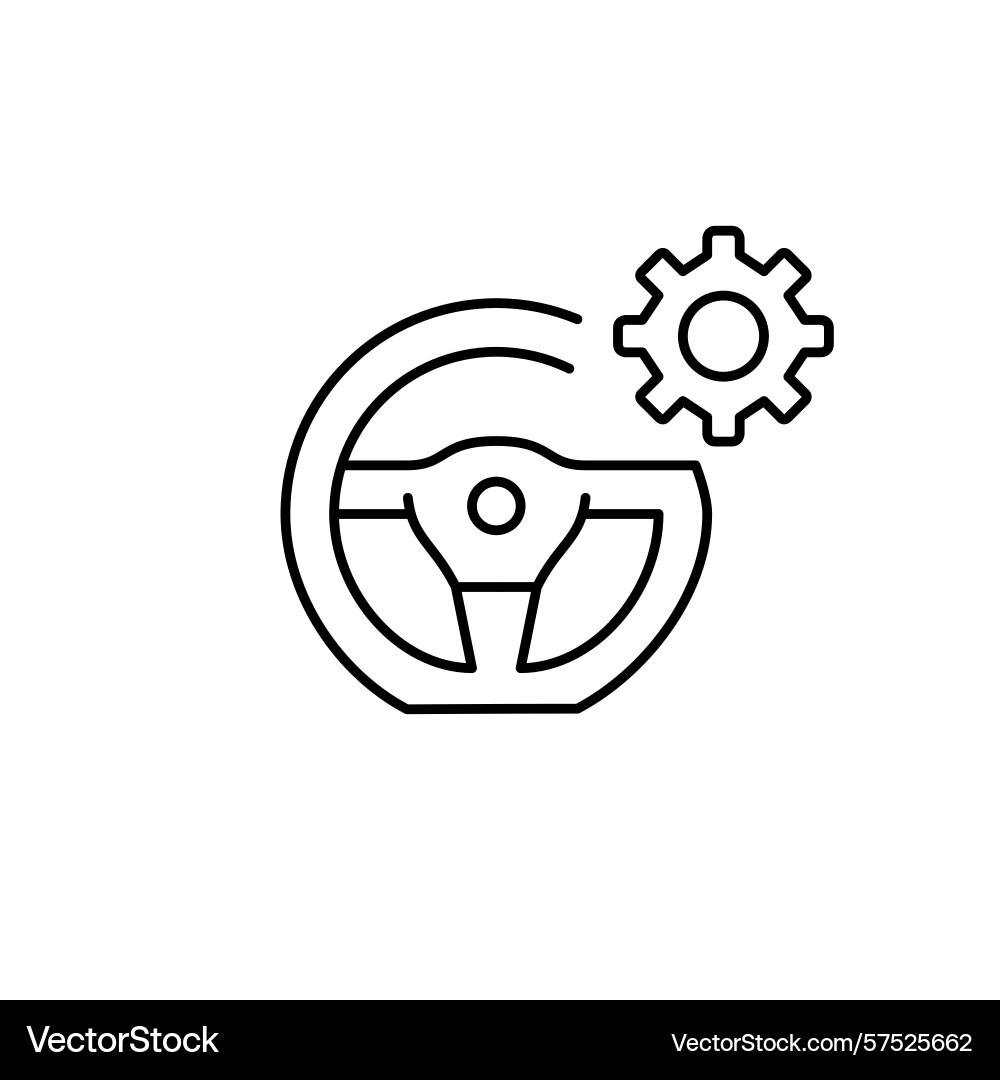 Steering wheel and cogwheel driving control Vector Image
