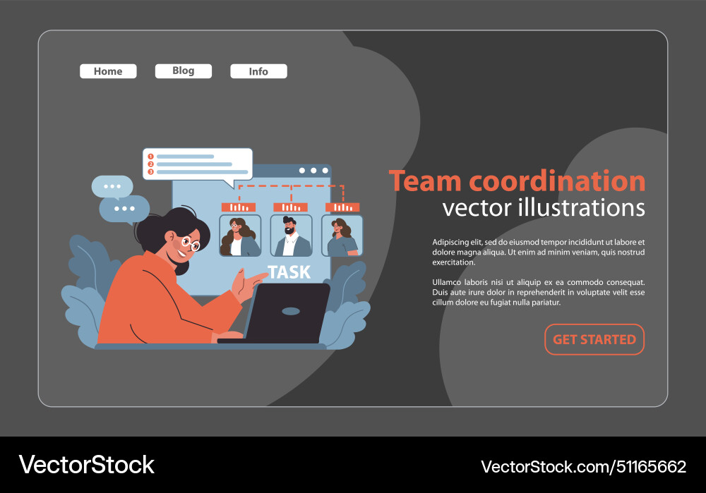 Team coordination and task management set project Vector Image