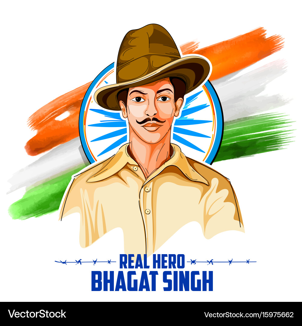 Tricolor india background with nation hero Vector Image