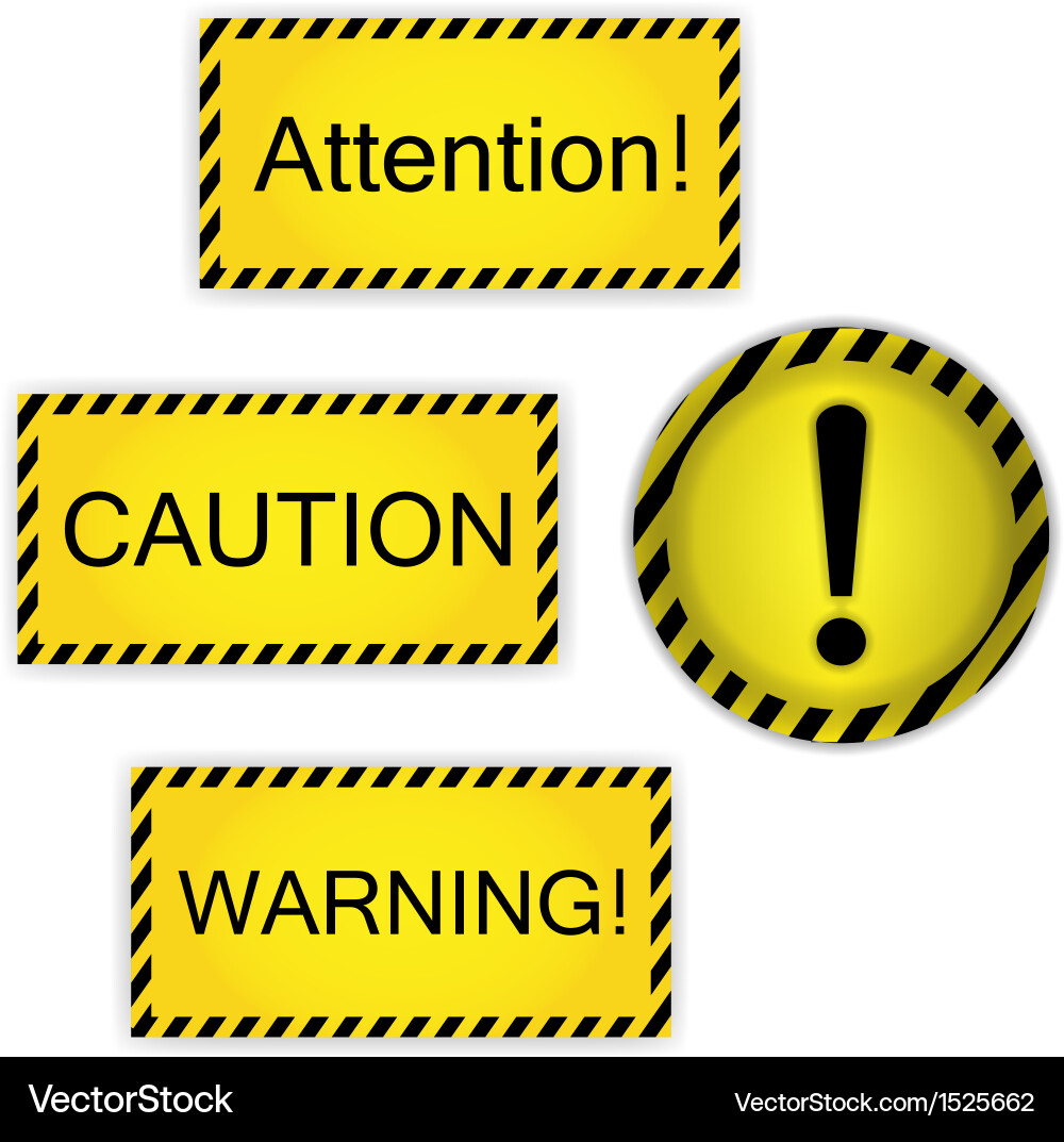 Warning Signs - Caution & Alert Royalty Free Vector