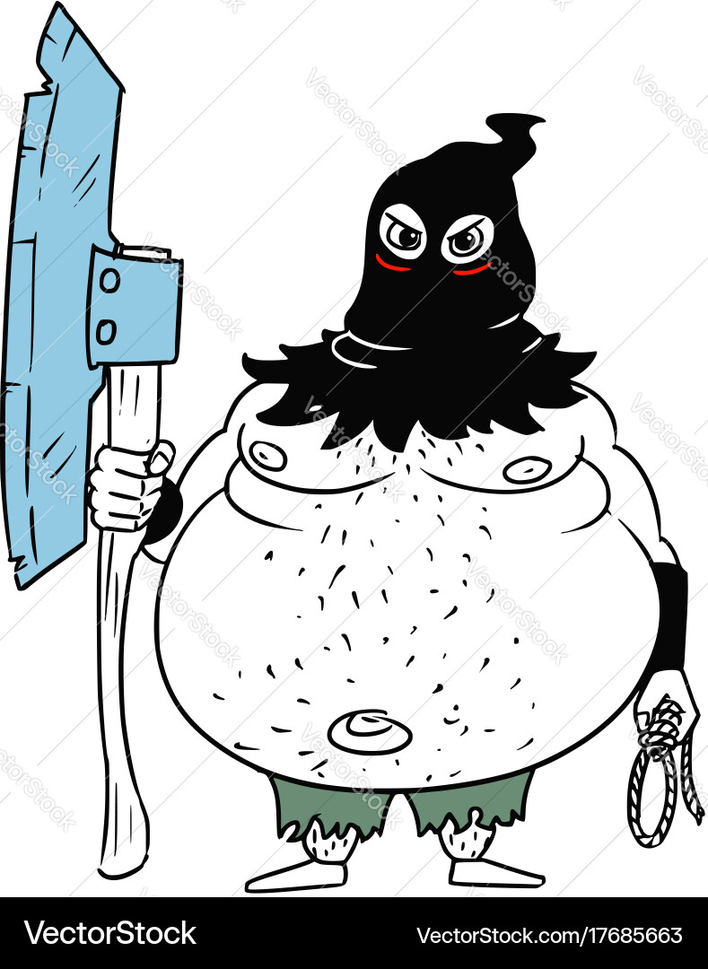 Cartoon medieval fantasy executioner hangman Vector Image
