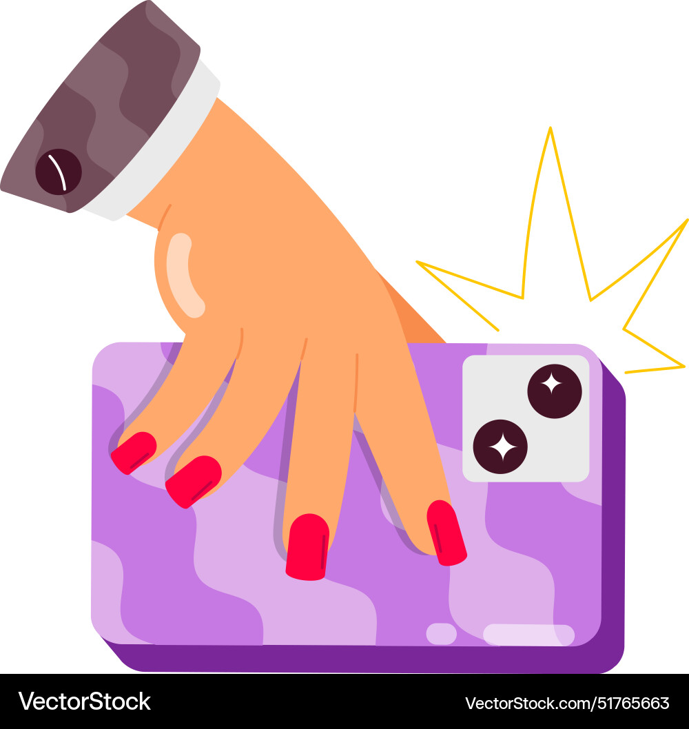 Check out flat sticker of mobile back Royalty Free Vector