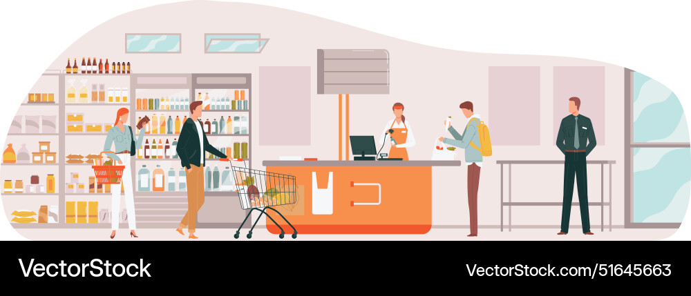 Customer shopping grocery store selecting Vector Image