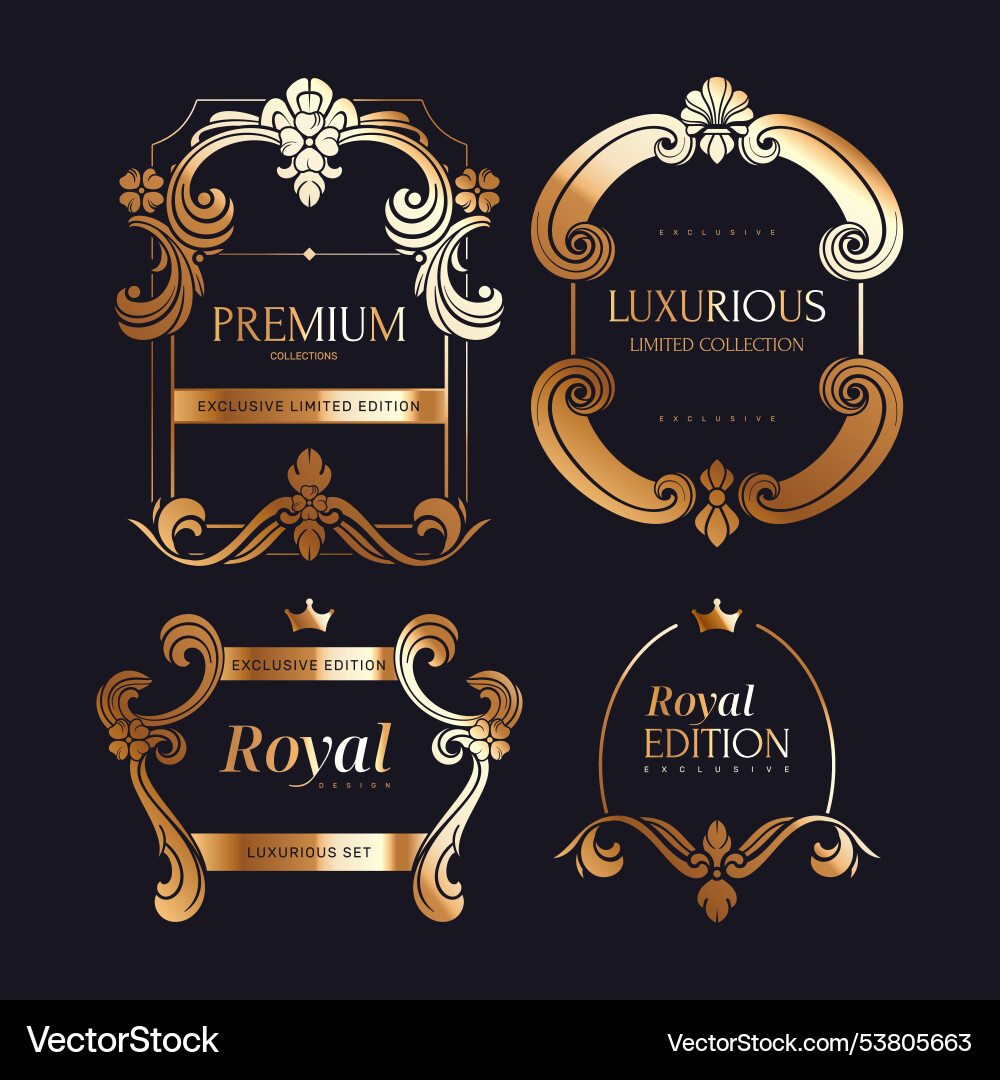 Elegant Vintage Label Collection Royalty Free Vector Image