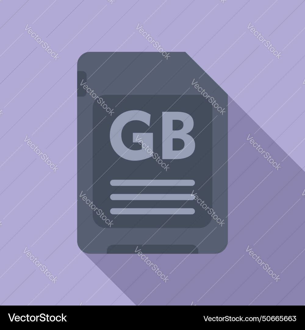 Gb flash memory board icon flat machine Royalty Free Vector