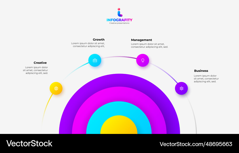 Infographic design template with 4 Royalty Free Vector Image