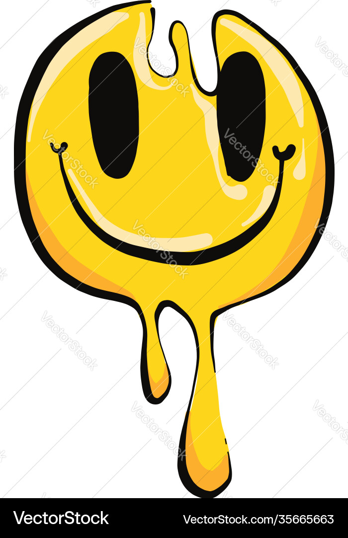 Melted Smiley Face Royalty Free Vector Image - VectorStock