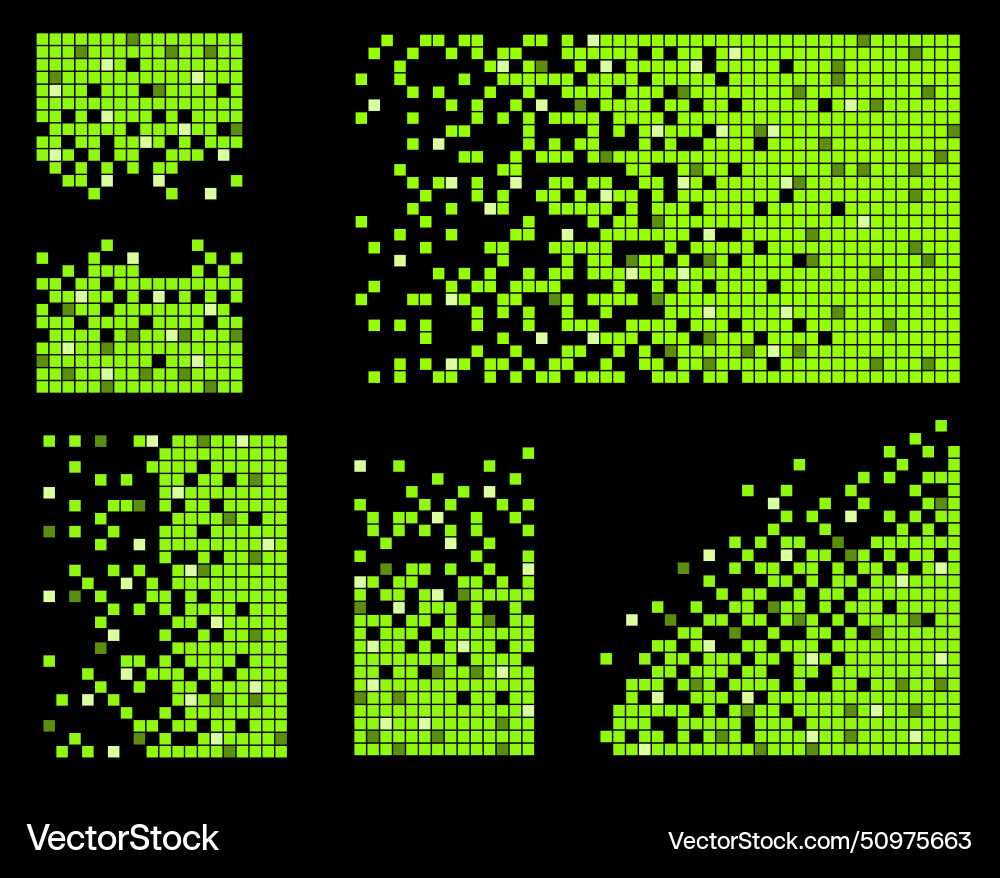 Pixel disintegration background decay effect Vector Image