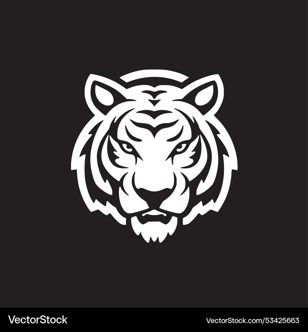 Tiger - minimalist and flat logo Royalty Free Vector Image