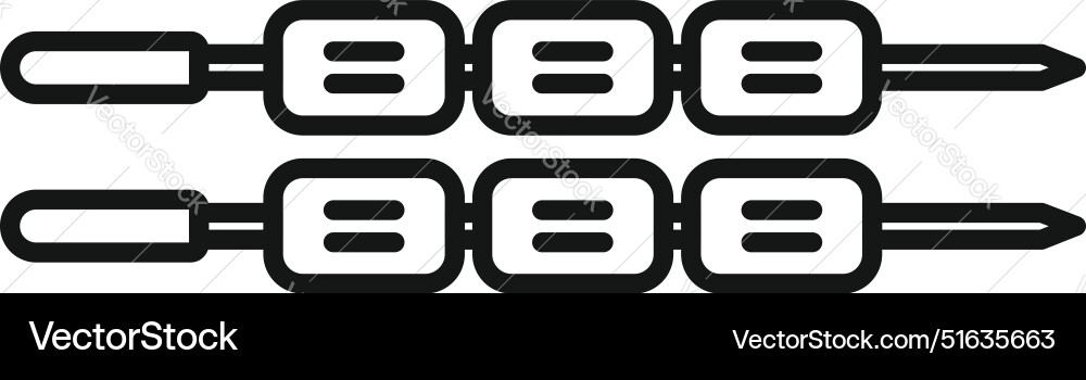 Two skewers with raw shish kebab ready Royalty Free Vector