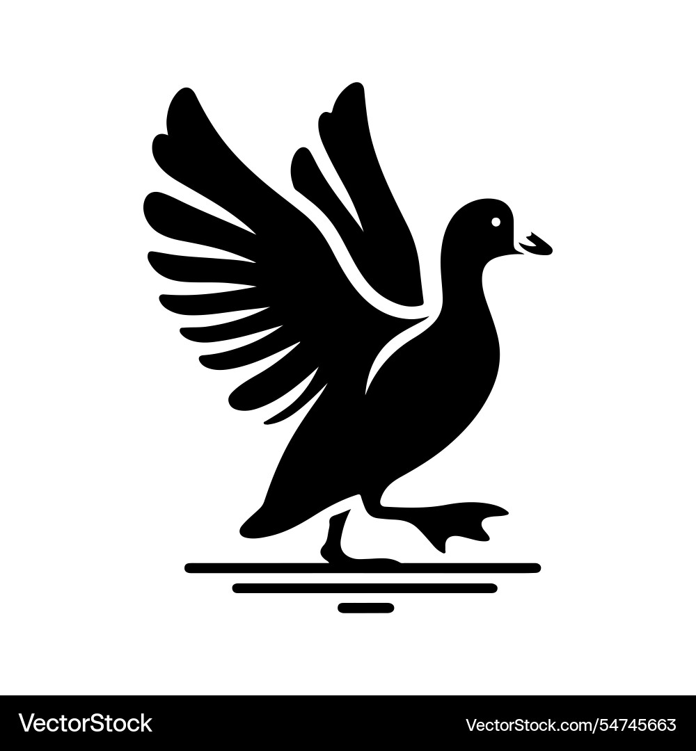 White-winged coot silhouette for stunning designs Vector Image