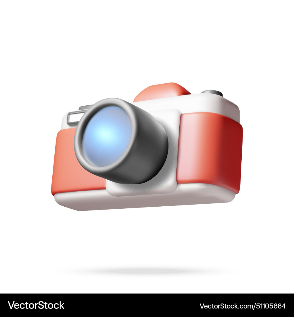 3d vintage camera isolated on white Royalty Free Vector