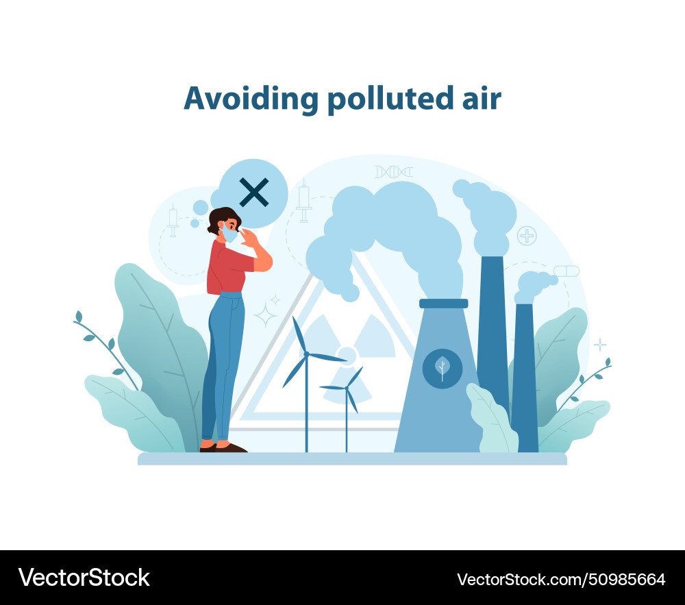 Air pollution avoidance Royalty Free Vector Image
