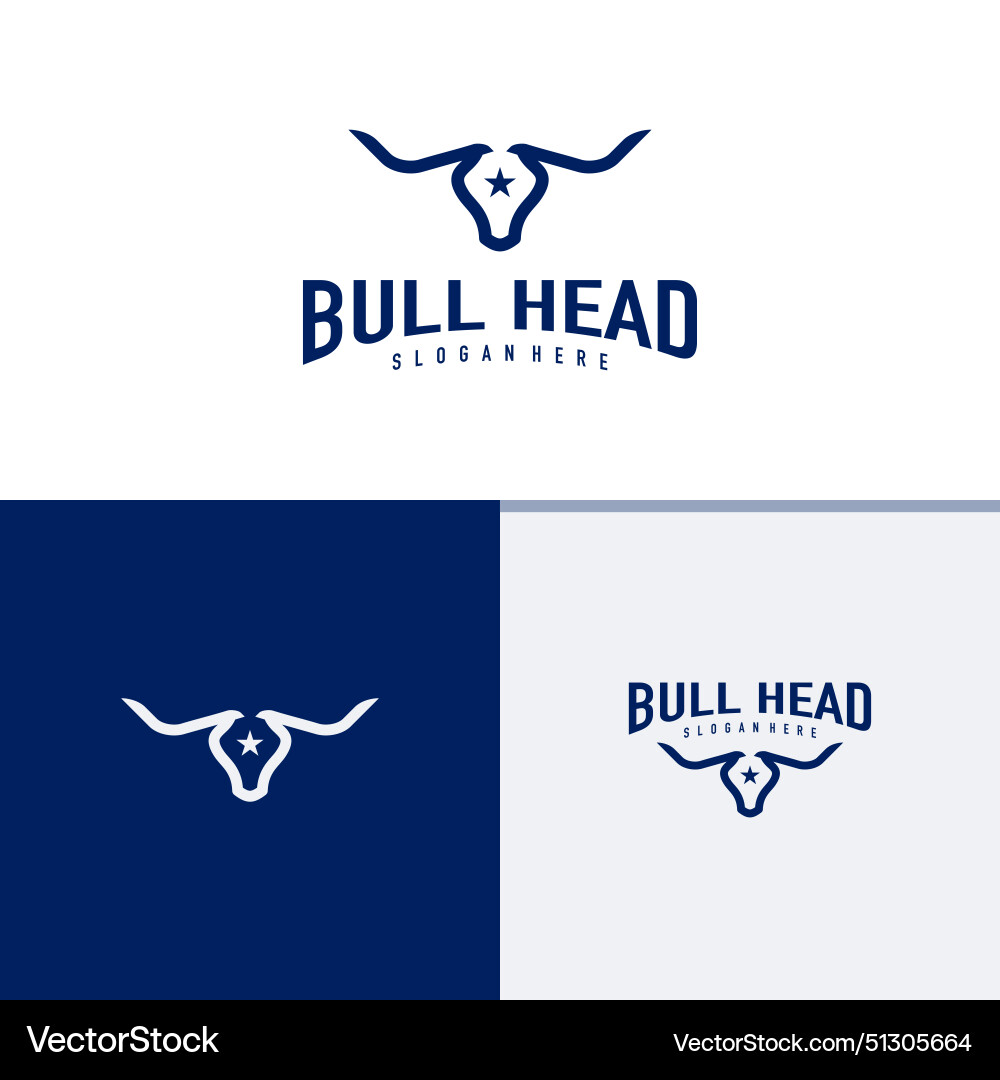 Bull head logo design Royalty Free Vector Image