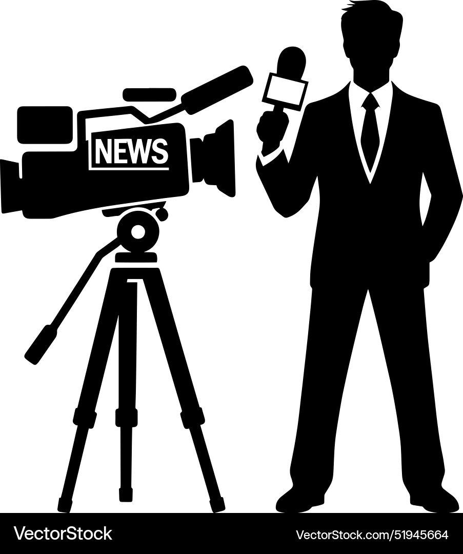 Cameraman silhouette isolated on a white Vector Image
