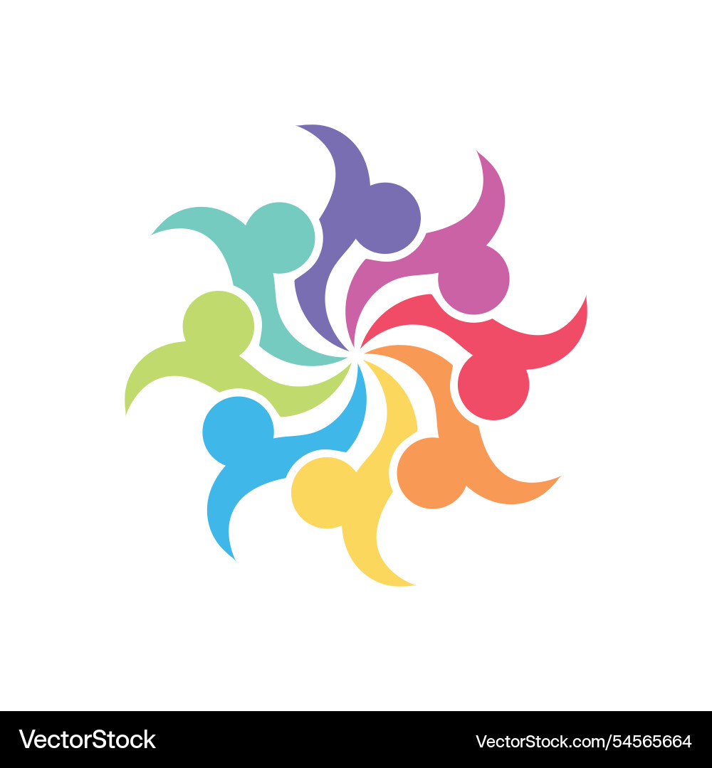 Colorful of unity and community logo Royalty Free Vector