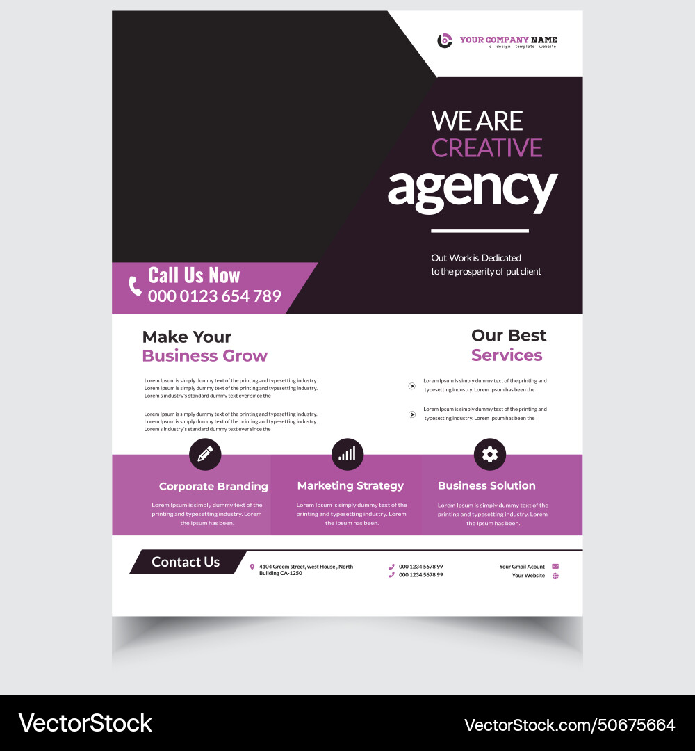 Flyer design template brochure layout cover page Vector Image