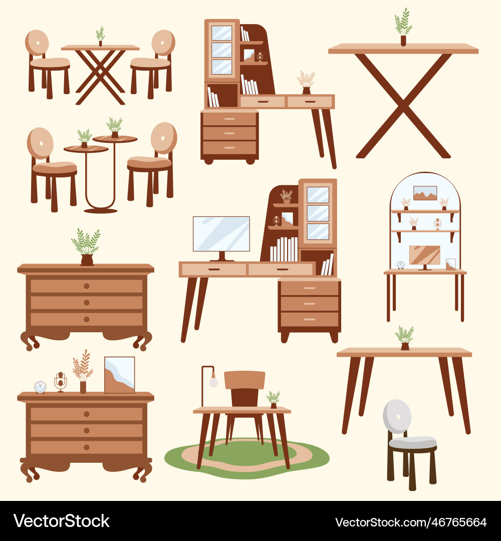 Home decor with boho style Royalty Free Vector Image