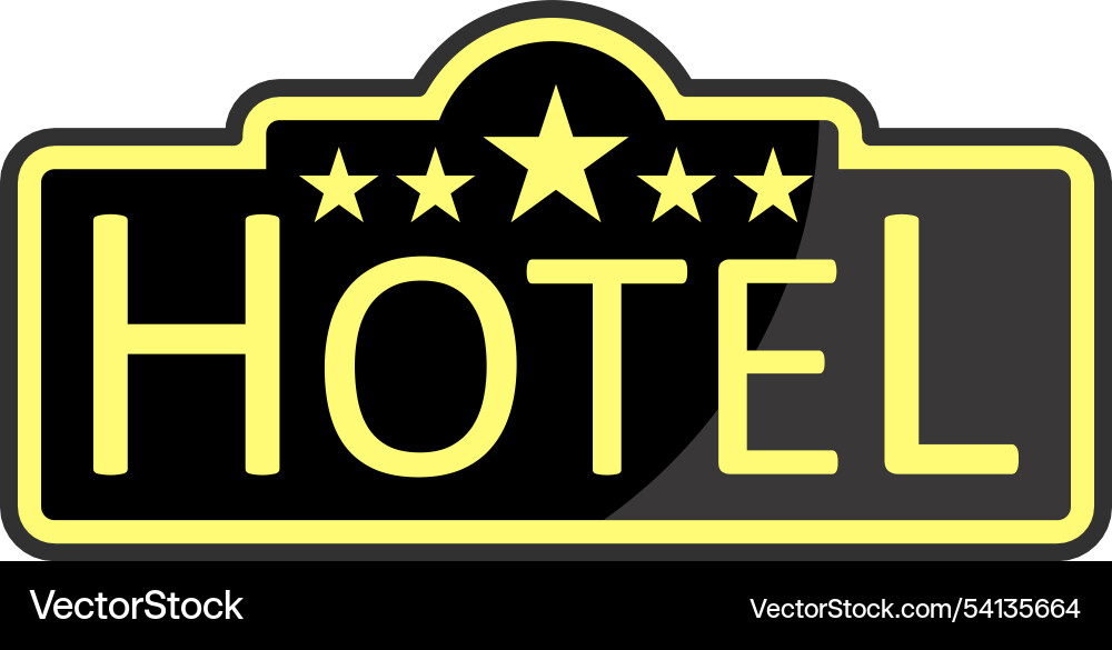 Hotel sign with five stars - icon Royalty Free Vector Image